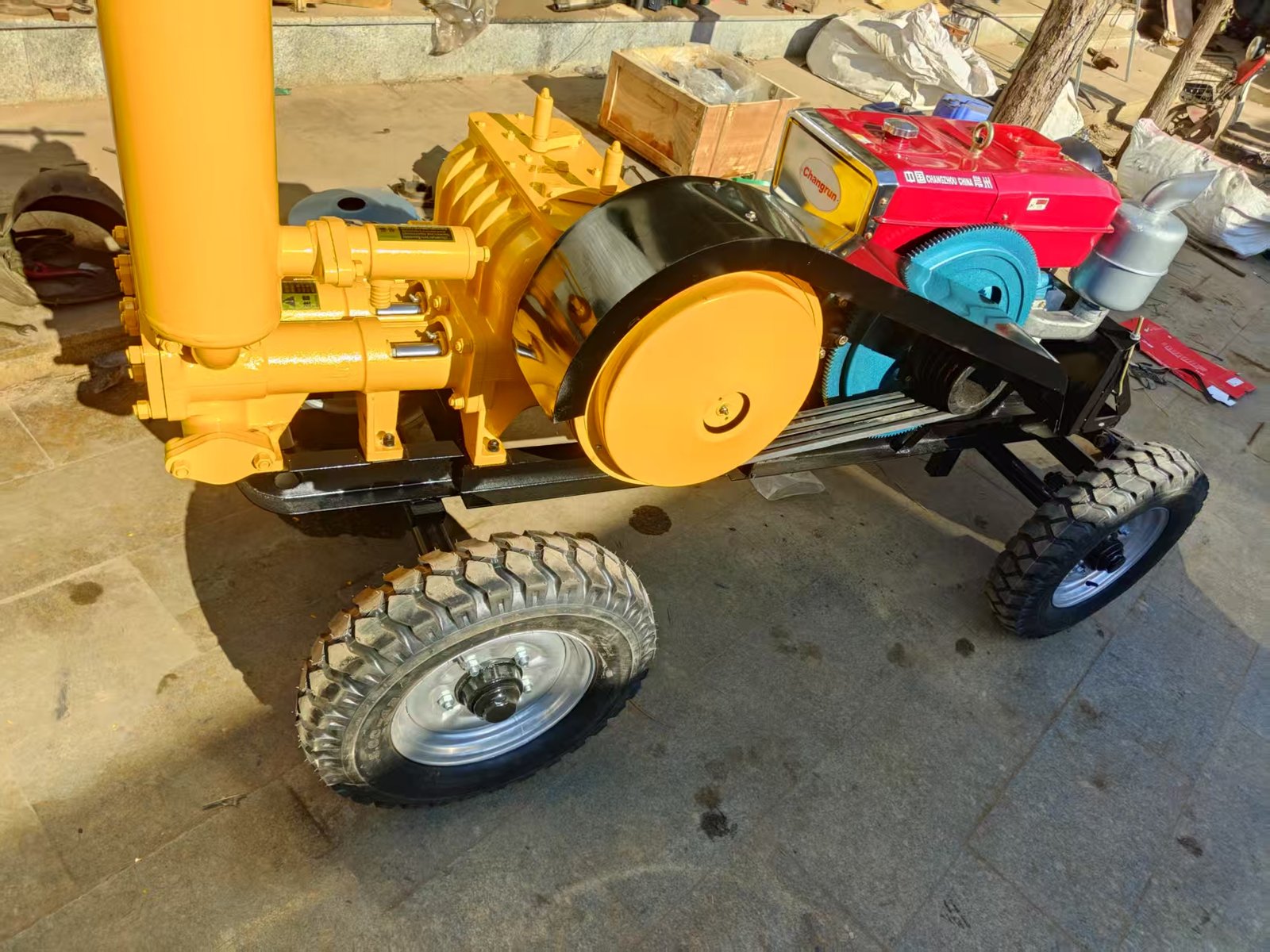 Yellow Triplex Mud Pump for Water Well Geological Exploration ...